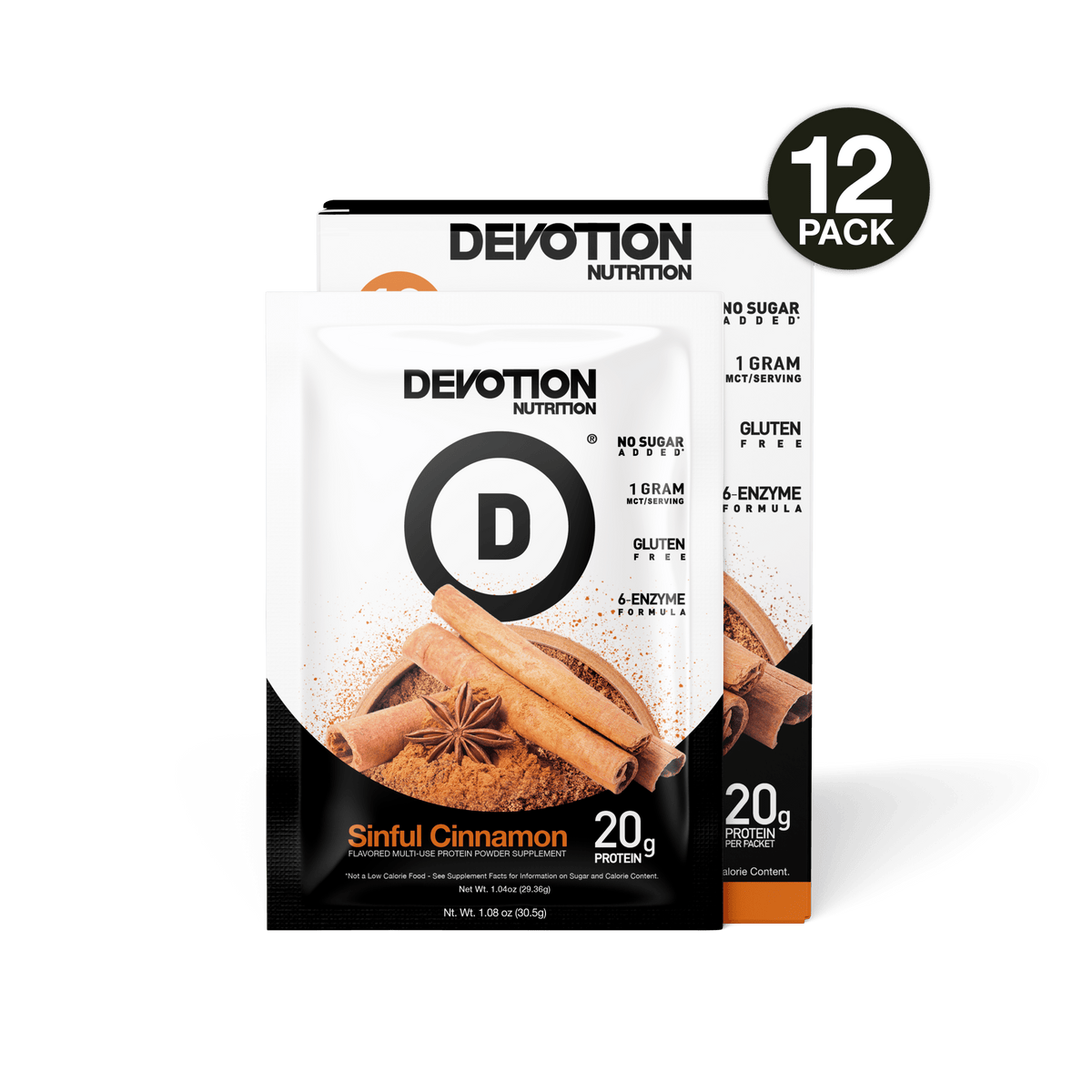Sinful Cinnamon Protein Powder & Pudding Mix, 12-Pack – Devotion Nutrition